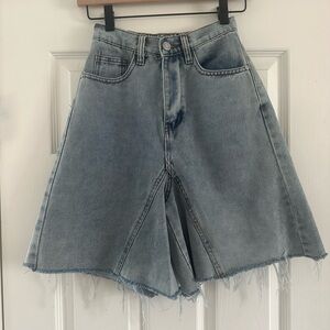 Missguided | Shorts | Missguided Wide Leg High Waisted Denim Shorts ...